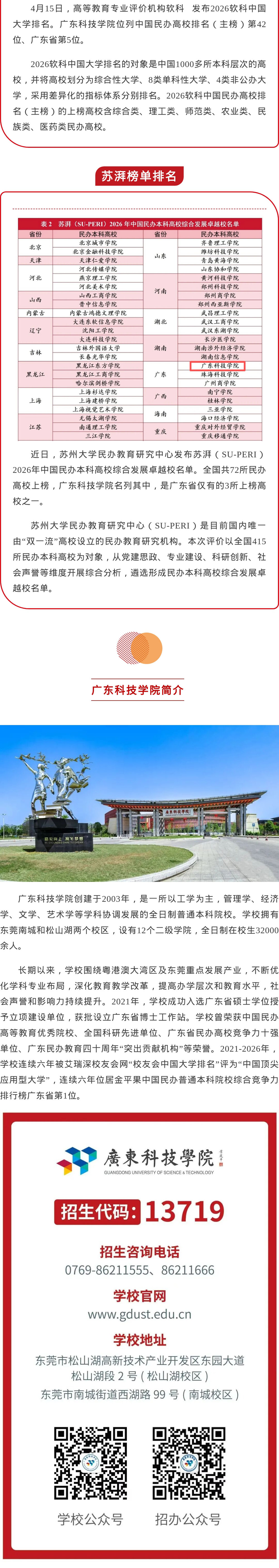 排名亮眼 稳居前列 | 广东科技学院荣登多个第三方评价榜单 —广东站—教育在线